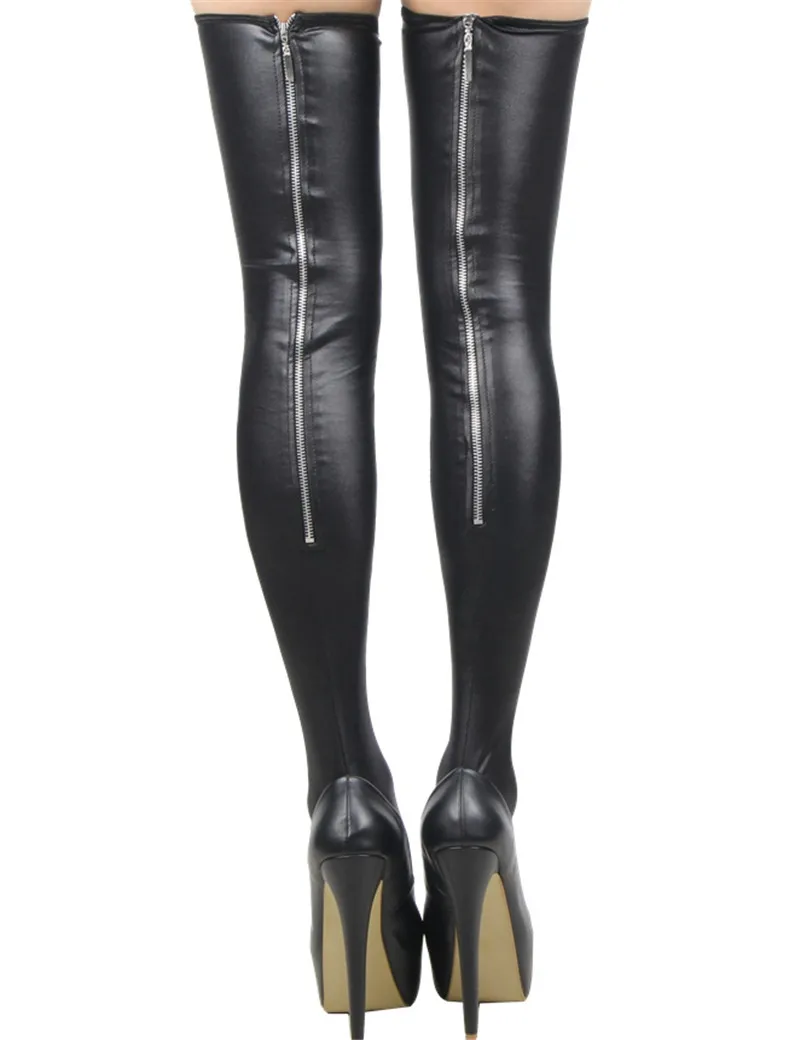 Hot Pu Leather High Stockings For Shemales And Crossdressers Best Crossdress And Tgirl Store