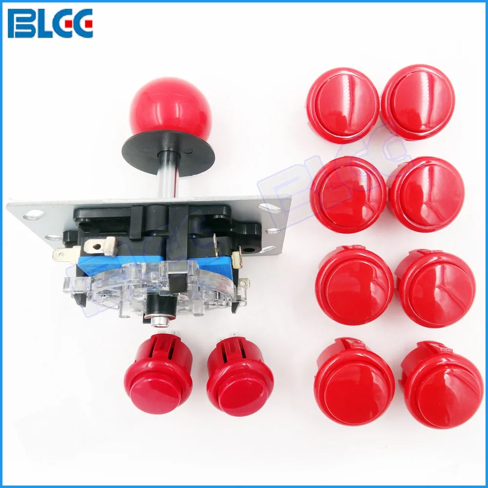 8 Way Joystick Arcade Button Games Kit 24/30mm Push Buttons Ball ...