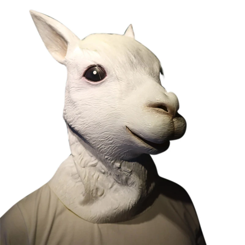 New Arrival in Deluxe Halloween Costume Party Latex Animal Sheep Head ...