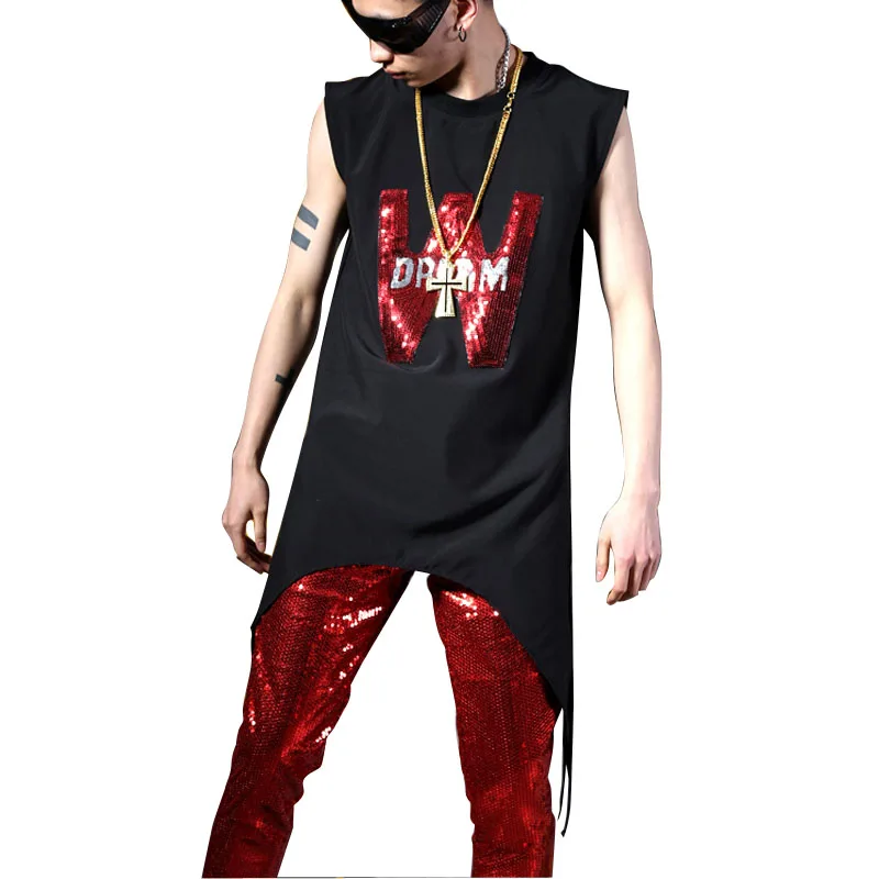Tailor made Men Sequins Hip Hop Dancer Singer Stage Wear Costumes Male ...