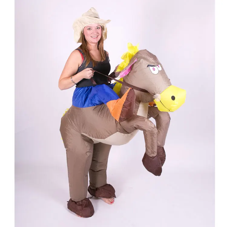 Adult-Fancy-Dress-Suit-Brown-Cowboy-Inflatable-Costume-Carnival ...