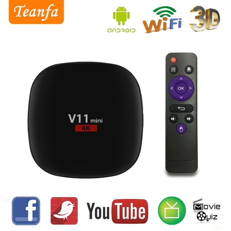 Smart Android TV Box RK3229 Quad Core 1G/8G 4K 60fps Media Player 2.4G ...