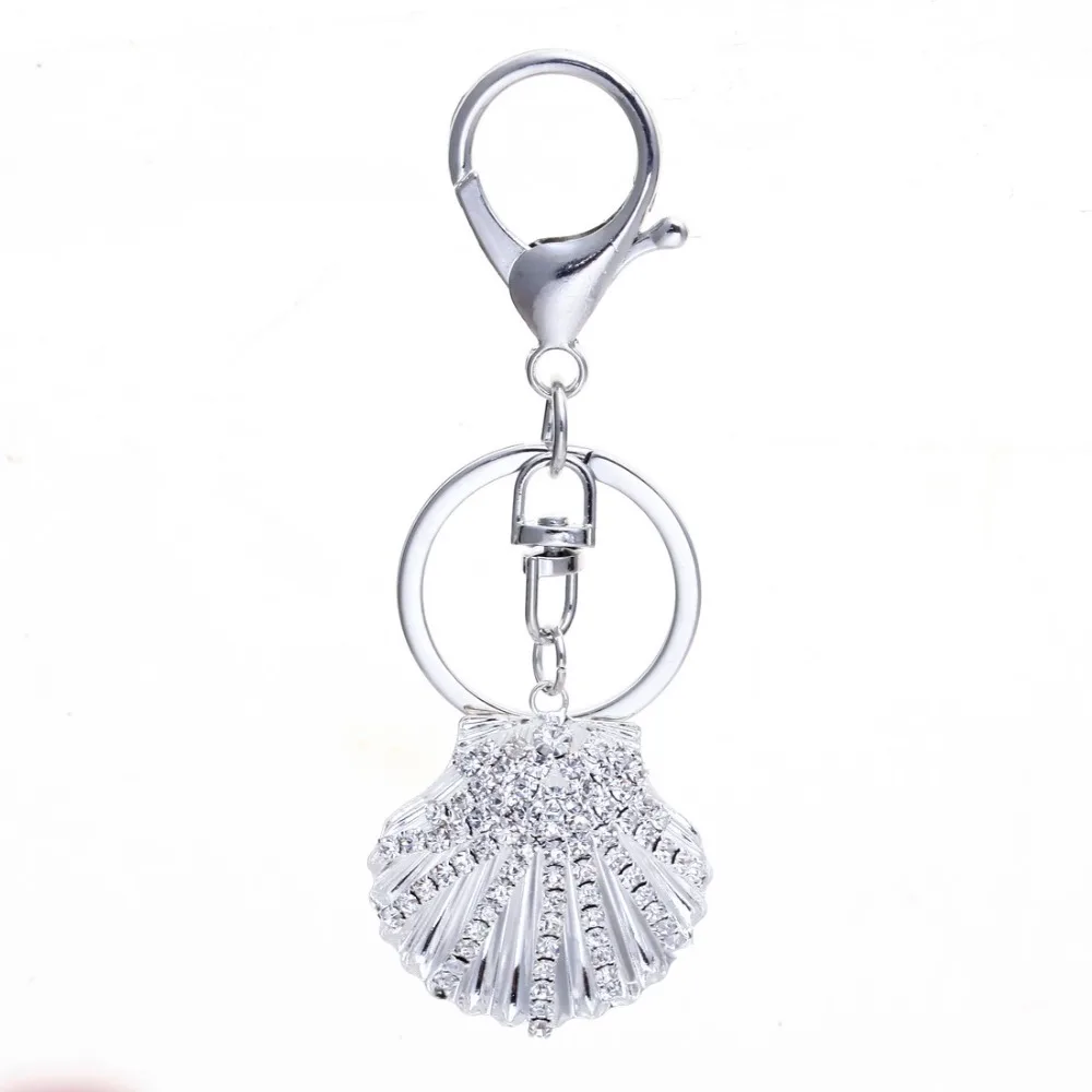 Cartoon Sea World Shell Key Chain KeyRing Crystal Pendant Keychain ...