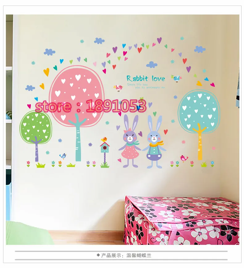 Kartun stiker dinding kamar bayi anak kamar nursery dekorasi stiker ...