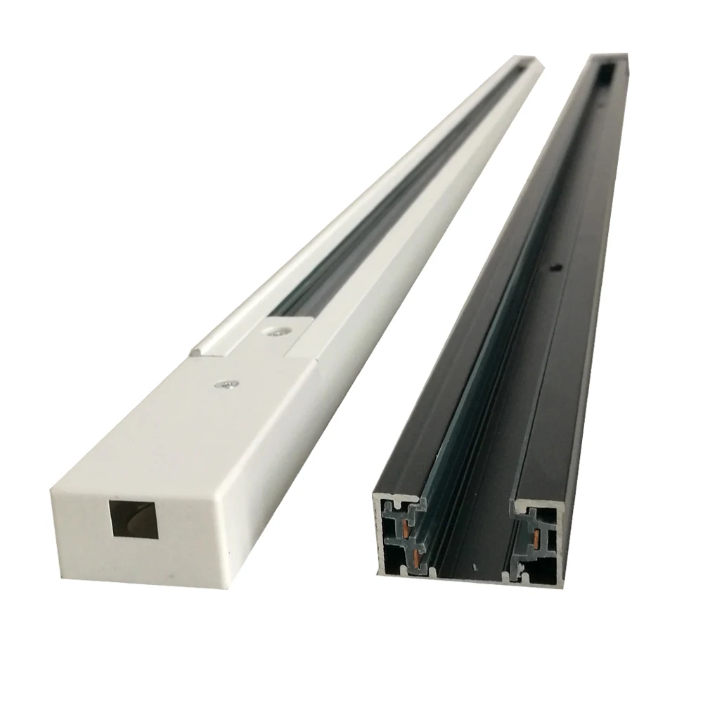 LED Track Rail Light Rail 1 Meter 2 3 4 Wire Spot Rail Black White ...