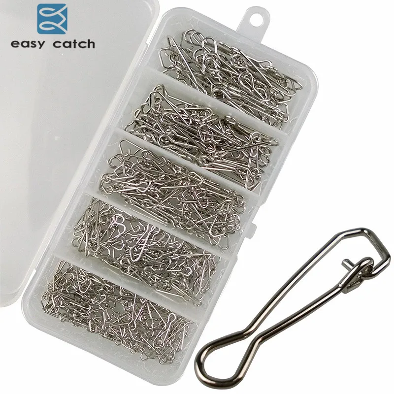 Easy Catch 260pcs/set Fishing Hooked Snaps Pin Connector Stainless ...