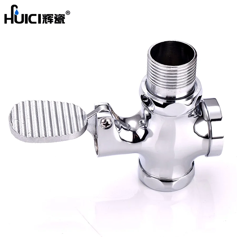 HUICI brass flush valve foot pressing style bathroom faucets water ...