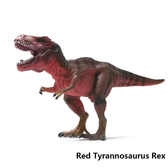 Jurassic Red Tyrannosaurus Rex Dinosaur Plastic Toy Animal Model Action ...