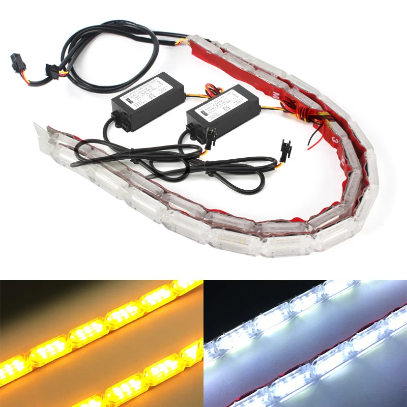 2PCS Waterproof Flexible LED Strips Lights New Arrival DRL Daytime ...
