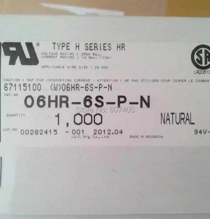 06HR-6S-P-N-CONN-RECEPT-HR-6POS-2-5MM-Connectors-terminals-housings-100 ...