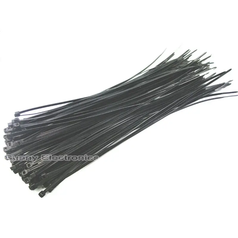 50pcs-5x-350mm-14-Self-Locking-black-Network-Nylon-Plastic-Zip-Trim ...