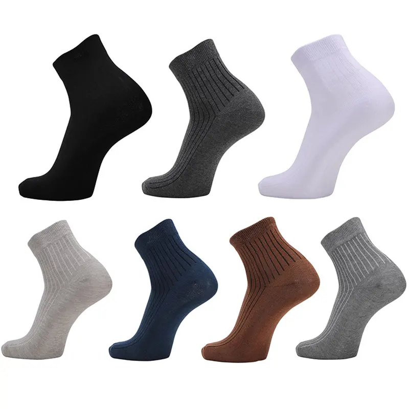 High quality casual mens business socks 7 pairs/lot man pure color ...
