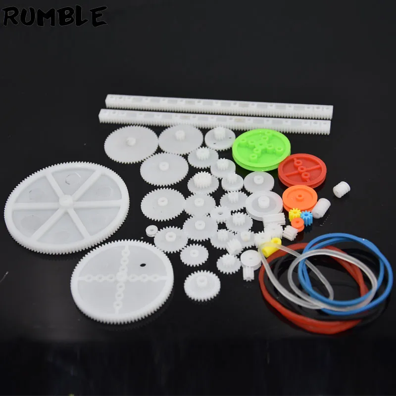 51pcs Plastic Shaft Single Double Reduction Crown Worm Gears Wheel For ...