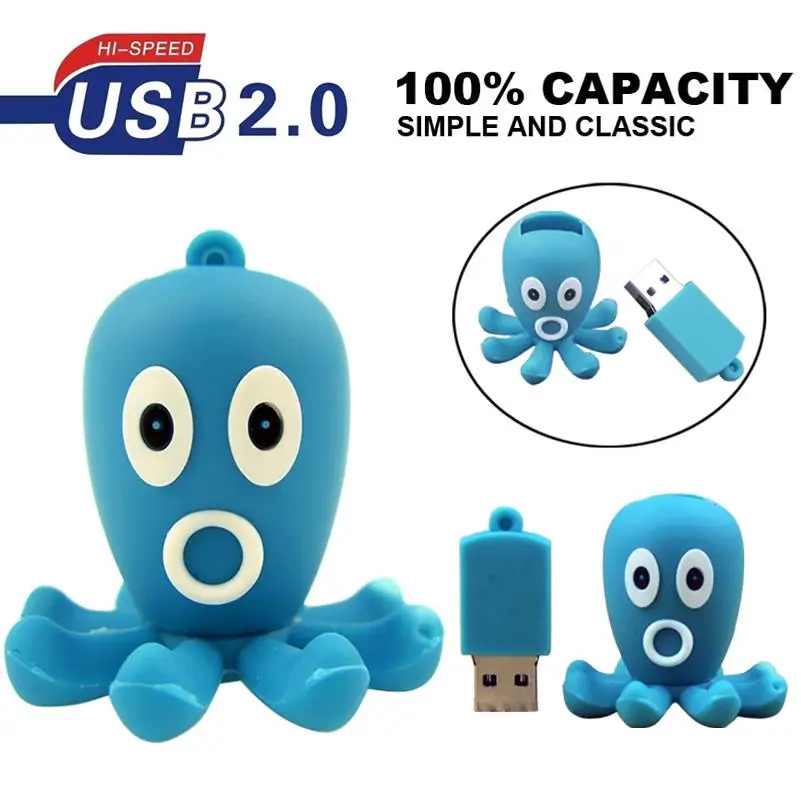 Cute Octopus usb flash drive USB 2.0 memory stick pen drive 8GB 16GB ...