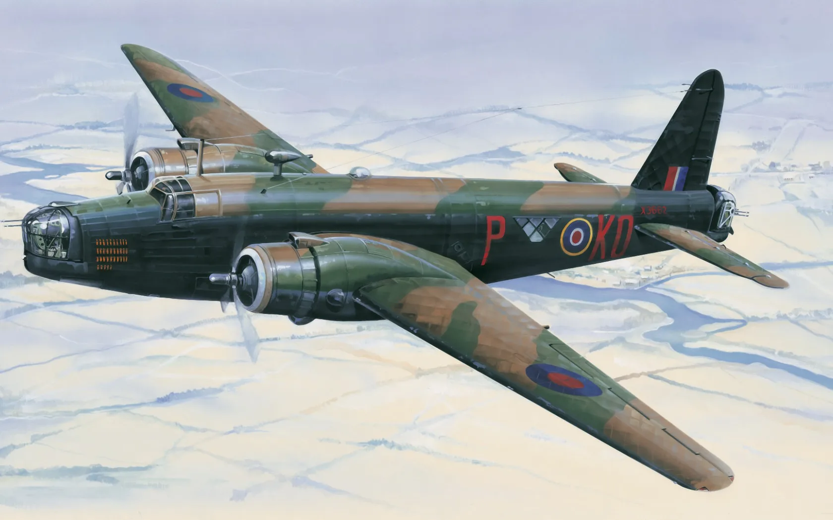 vickers wellington british bomber ww2 war art painting aviation living ...