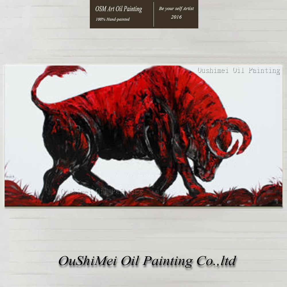 Artist Hand-painted High Quality Modern Bull Oil Painting On Canvas ...