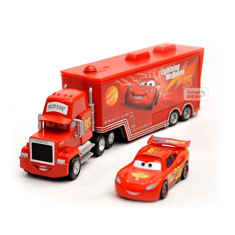 Free-shipping-Pixar-Cars-2-Mack-Truck-hauler-small-car-red-car-Diecast ...