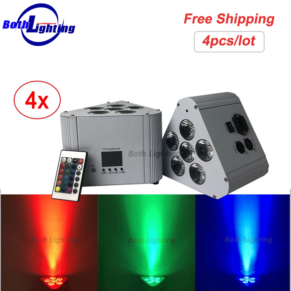 DMX luz Par LED RGBWA + UV 6 en 1, inalámbrica, con batería, de colores, para DJ, bodas, con ...