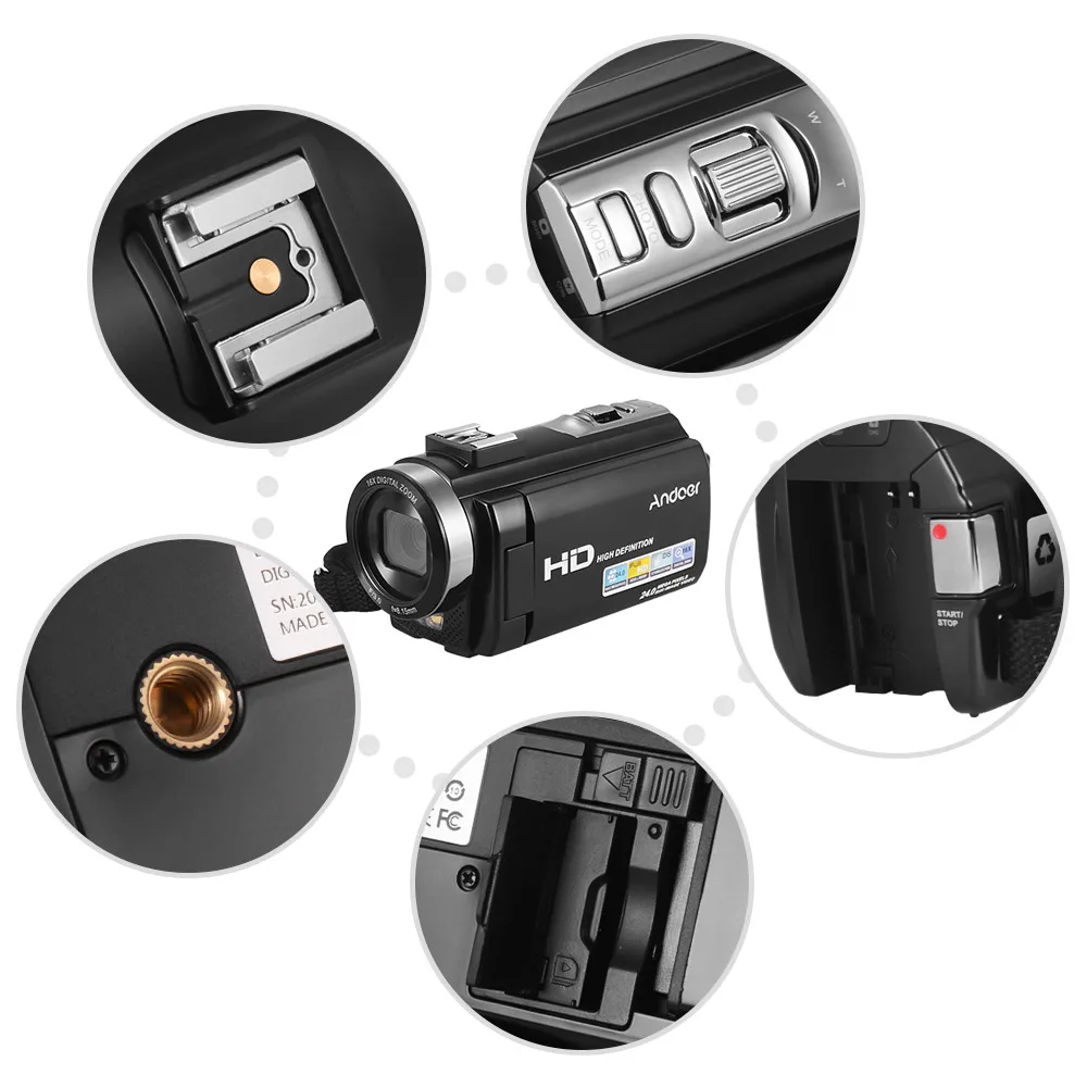 Andoer HDV-201LM 1080P FHD Digital Video Camera Camcorder DV supports ...