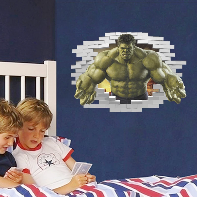 Super Hero Avengers The Incredible Hulk Through Wall Stickers For Kids ...