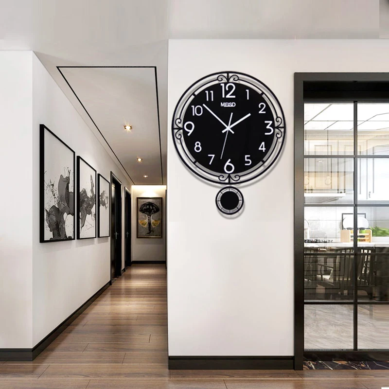 Бесшумные большие 3d цифровые настенные часы развевающиеся акриловые современный дизайн