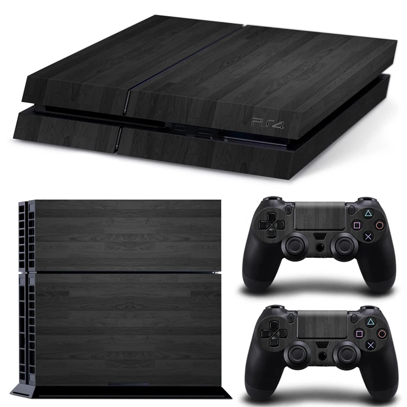 Black Wood Skin Sticker for PS4 Console - ConsoleSkins.co