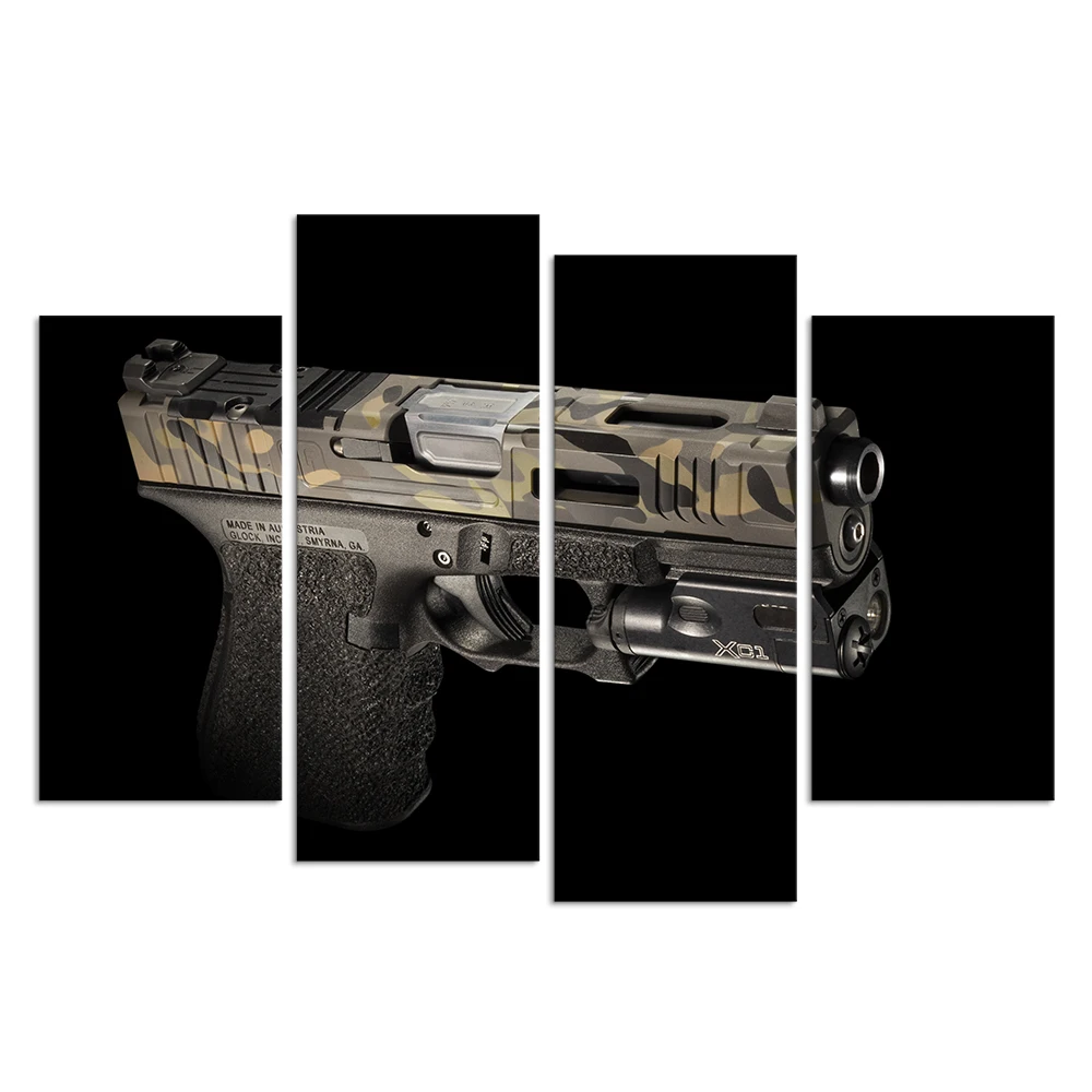 4 Pieces Hd Printed Gun Poster Canvas Art Super Weapon Painting for ...