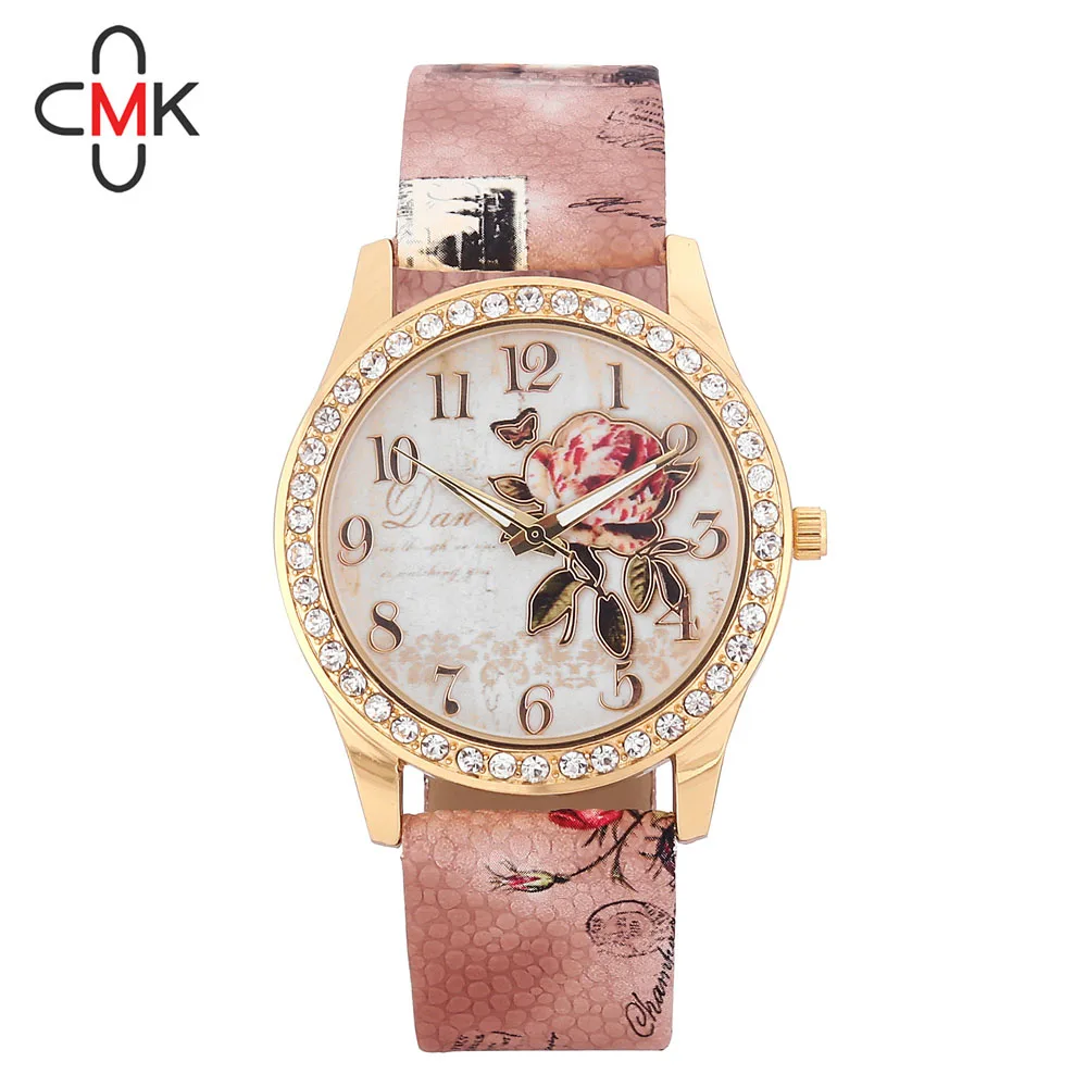 CMK Brand Fashion Eiffel Tower Vintage Leather Quartz Watch Women ...