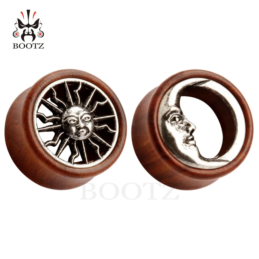 Kubooz 2 Pcs Asimetris Kayu Telinga Piercing Terowongan Anting Anting ...