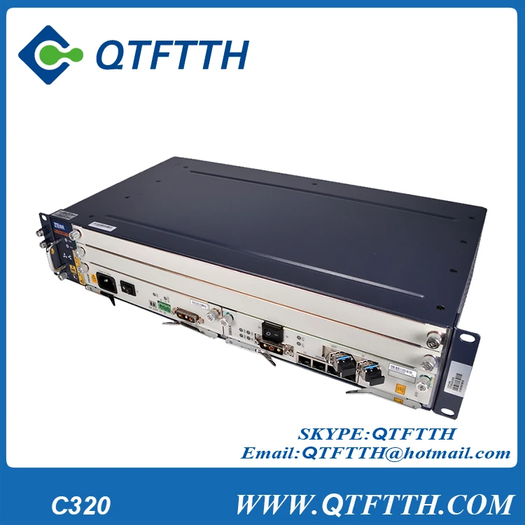 Original ZTE ZXA10 C320 GPON OLT equipment, with one 8 port GPON GC8B included, with 8 SFP ...