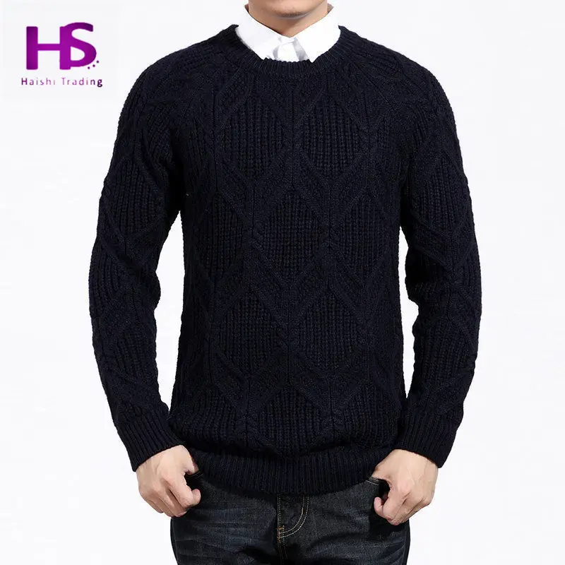 High Quality Real Cotton Sweater Men 2015 New Winter Thick Warm O Neck ...