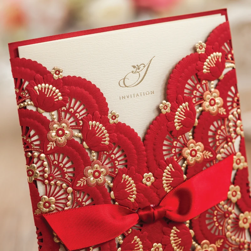 Red And Green Wedding Invitations