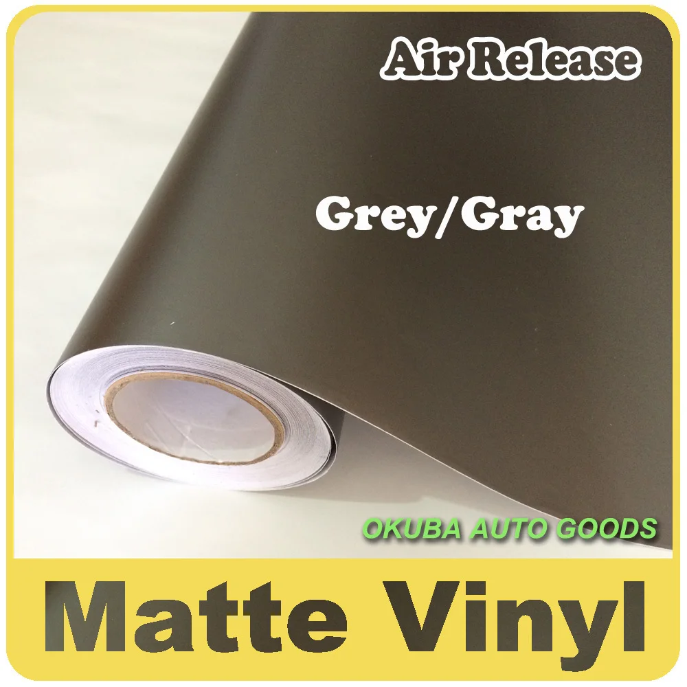 High Quality Matt Grey Vinyl Film Roll Car Wrap Gray Matte Vinyl Film ...