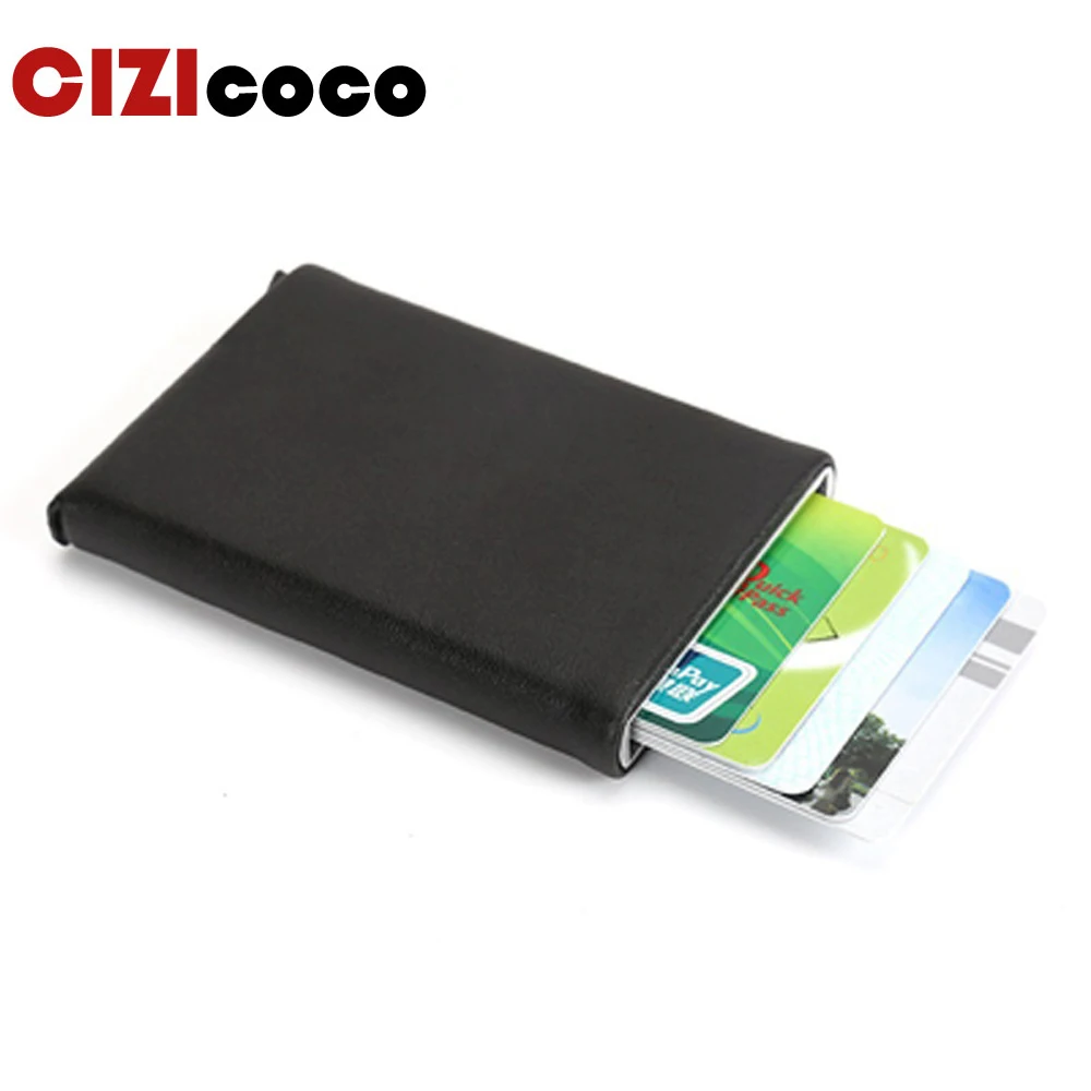 Women Men Antitheft Metal Card Holder Fashion RFID Aluminium Credit ...