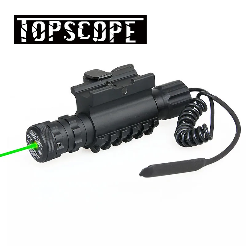 Green Laser Sight LED Strong Tactical Flashlight in Black Push Button ...