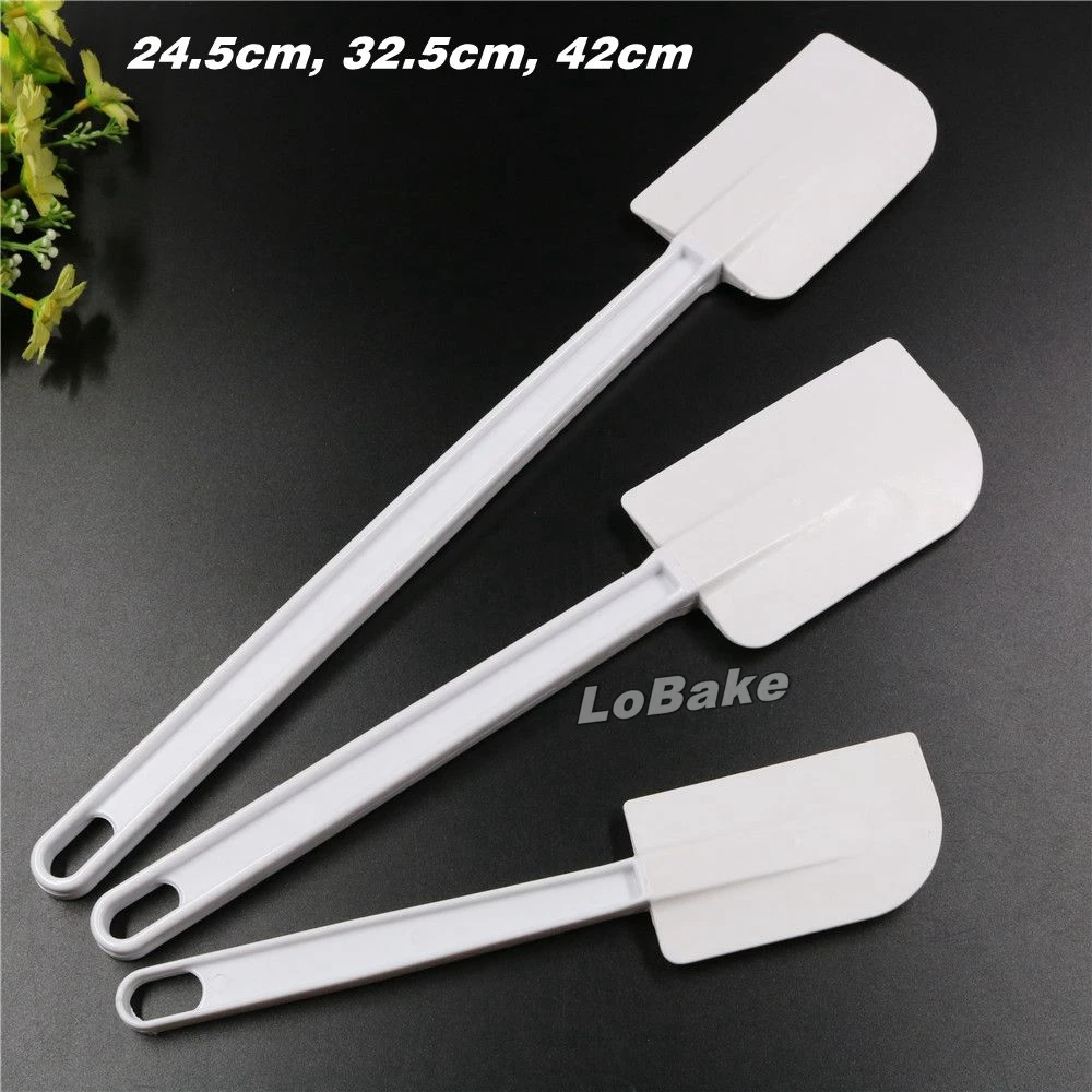(3 Units/set) 24.5cm, 32.5cm, 42cm Silicone Spatula Pp Plastic Handle ...