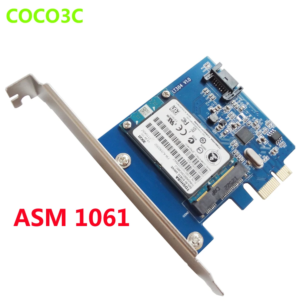 Desktop Internal SATA 6Gbps mini SATA Combo Extender Adapter PCI e 1x ...