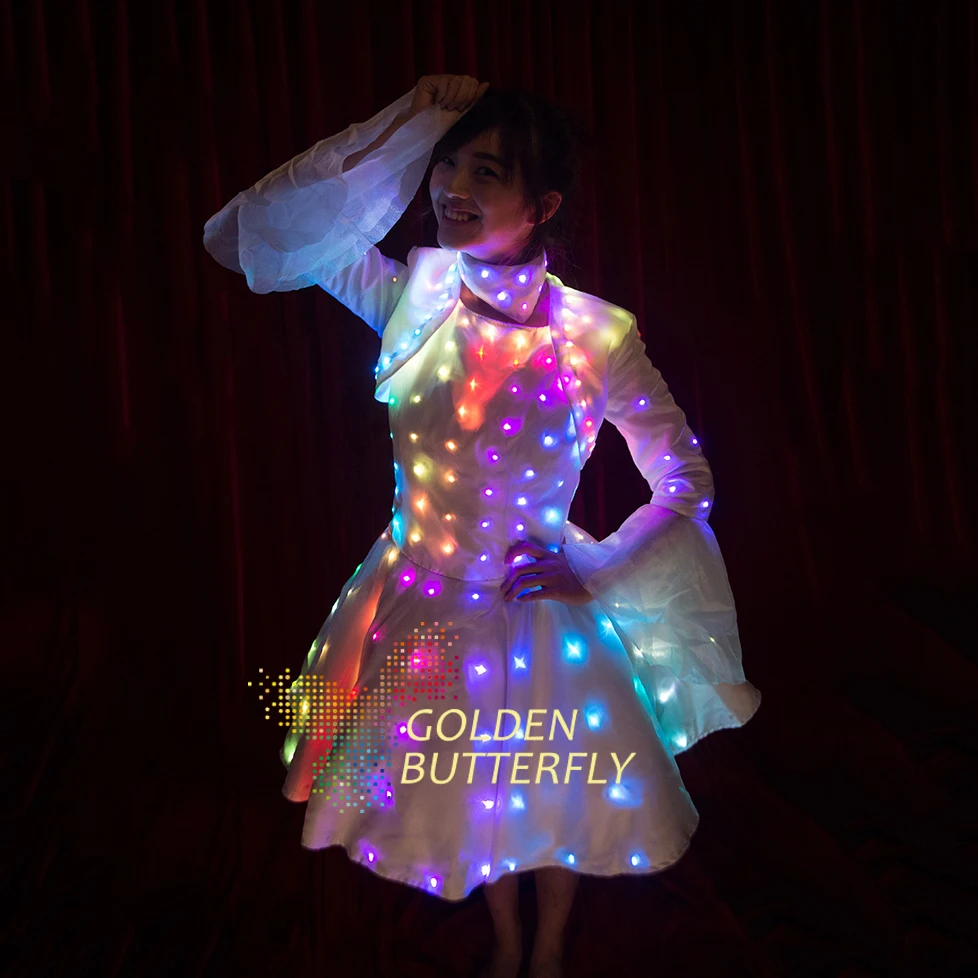 LED ชุด Illuminated ผีเสื้อเสื้อผ้า LED Light เสื้อผ้า Lady Luminous ...