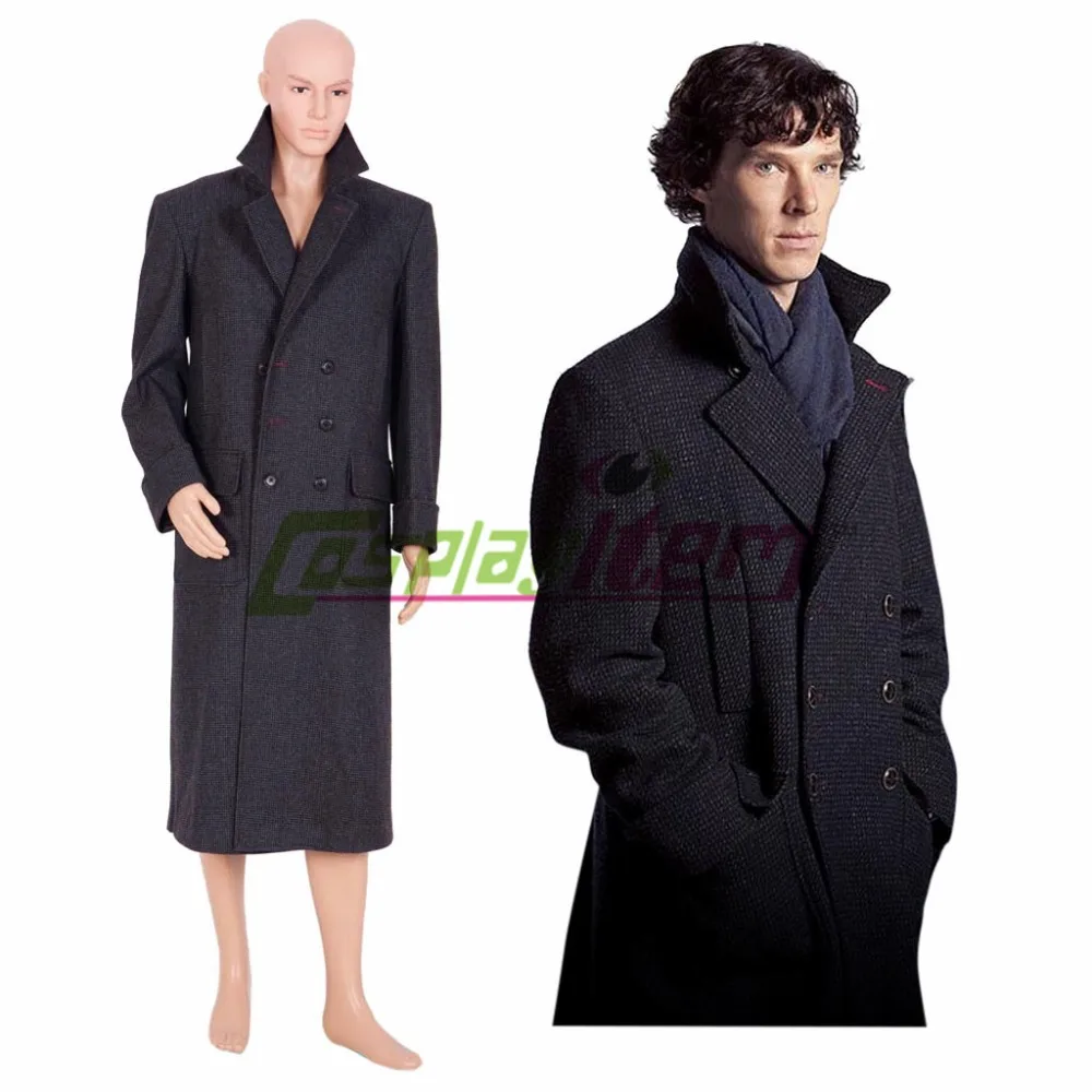 Custom Made Men's Coat Sherlock Holmes Cape Coat Jacket Cosplay Costume ...