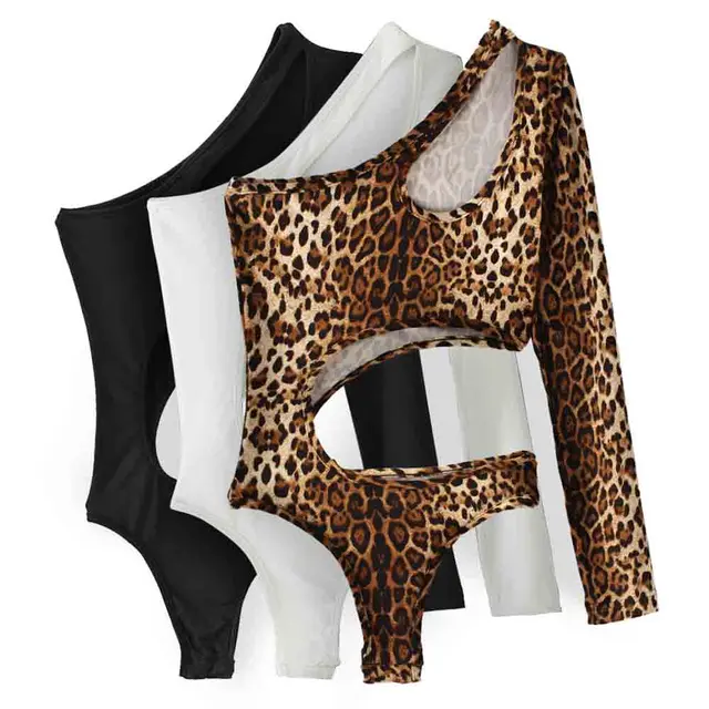 Firstto Sexy Leopard Print Hollow Out Waist Fashion Woman Single