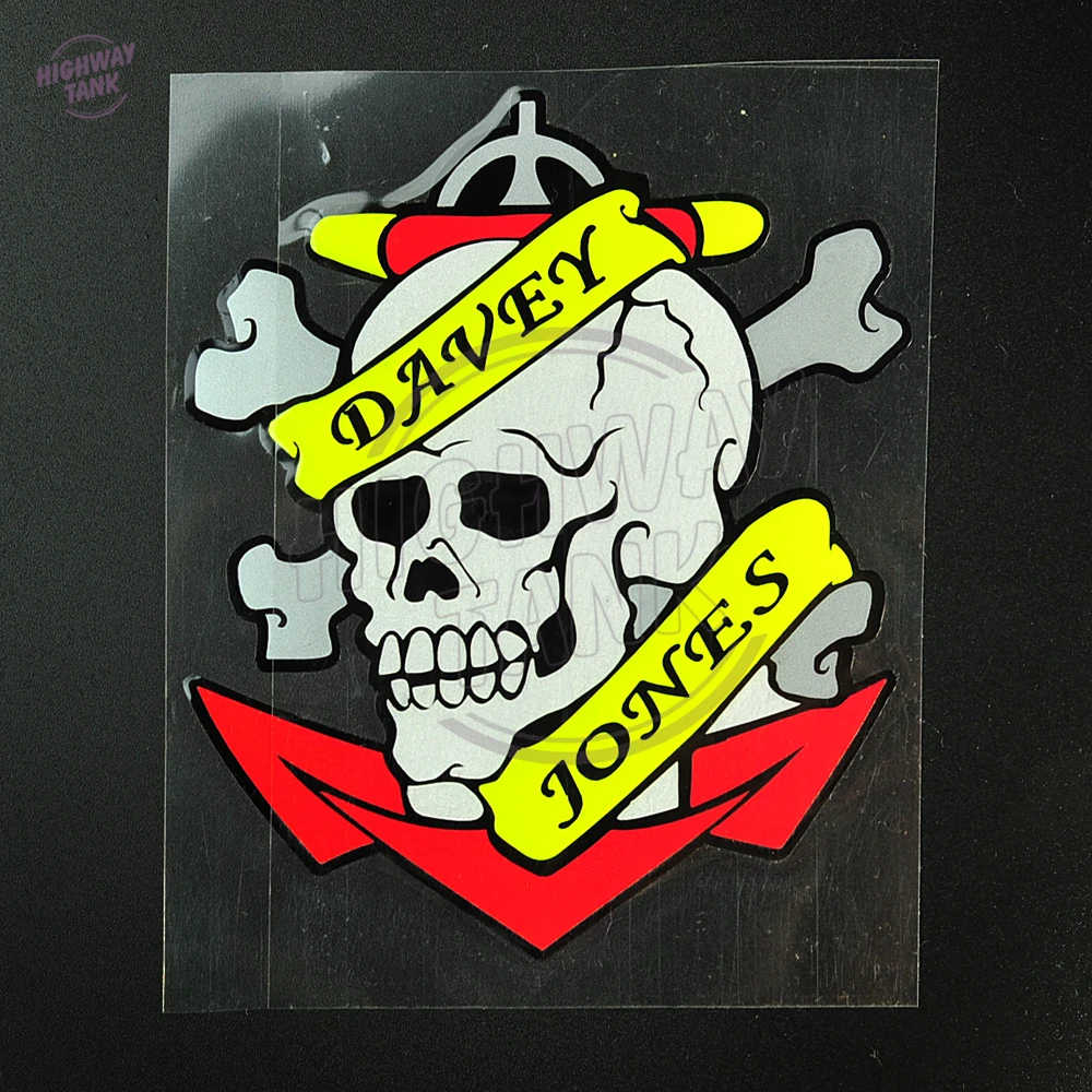 1 Pcs Pirate Skull Bone Motorcycle Reflective Stickers Moto Bike Car ...