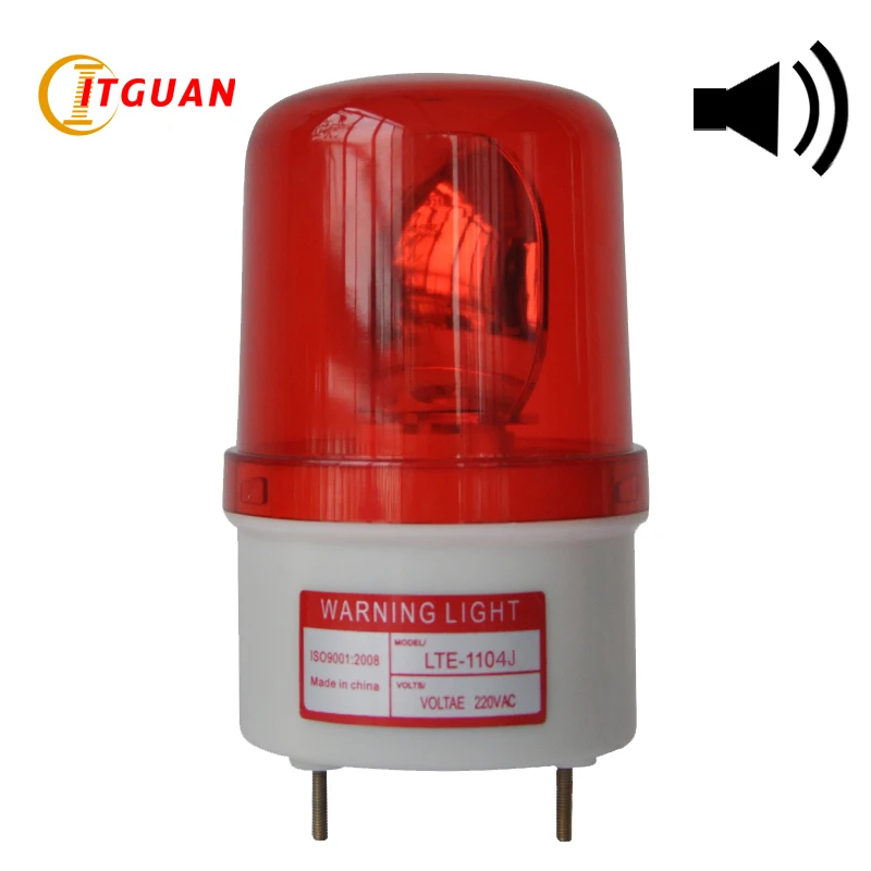 Industrial Incandcent Warning Light LTE 1104J 90dB Sound Alarm Rotating ...