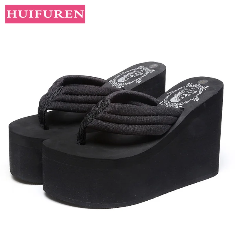 High Heels Flip Flops Slippers | Platform Wedge Sandals Women - Women ...