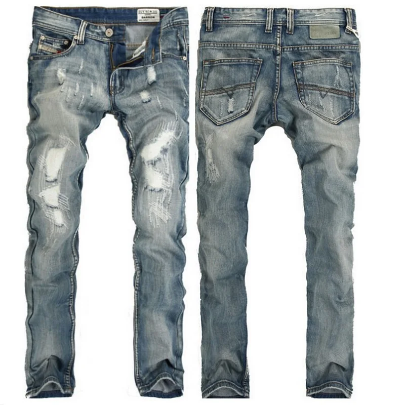 Famous Brand Fashion Designer Jeans Men Straight Dark Blue Color ...