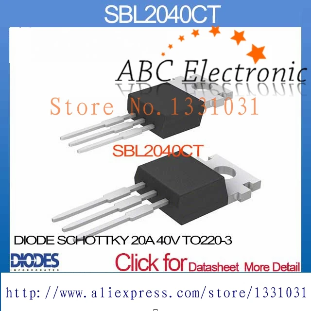 SBL2040CT DIODE SCHOTTKY 20A 40V TO220 3 SBL2040CT 2040 SBL2040 ...