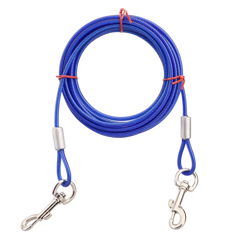 Durable Steel Wire Dogs Double Leashes Anti bite Pile Accesorries Pet ...