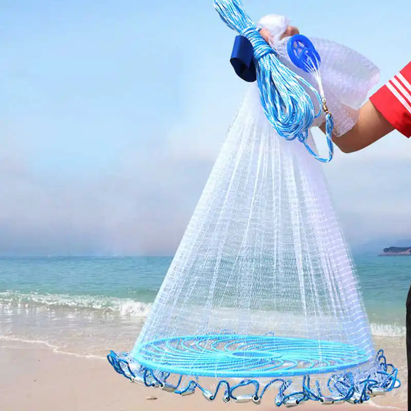 Fishing Hand Cast Net Diameter 3 7.2Meters Throwing Fishnet Catching ...