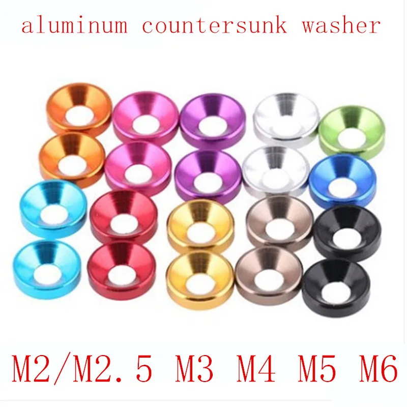10pcs/lot Aluminum Washer M2 M2.5 M3 M4 M5 M6 M8 Colourful Anodized ...