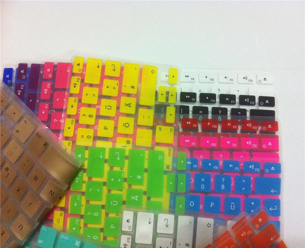 German Language Silicone Keyboard Cover skin sticker For Macbook White ...