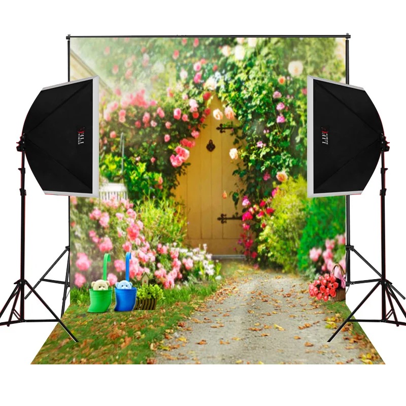 blossoms house garden background studio for baby photos newborn ...